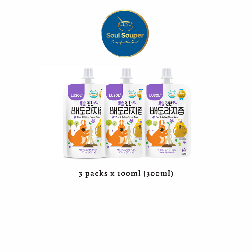 Lusol (100ml x 3 Packs) Pear Balloon Flower Juice Rich (6months ...